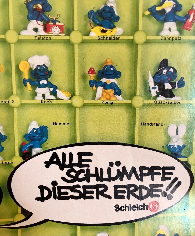 Vintage German Smurf Figurine Poster - Etsy