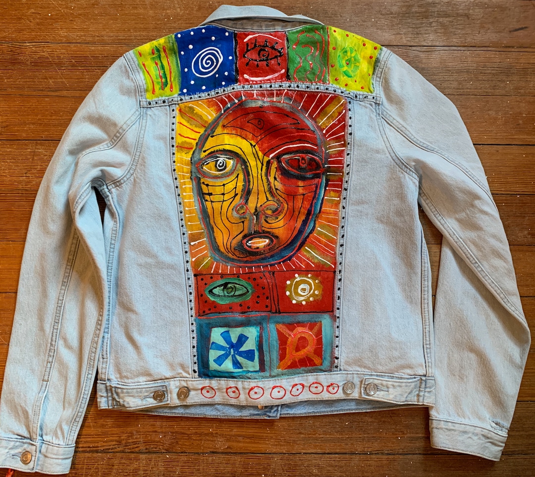 Original Hand Painted Denim Jacket - Etsy