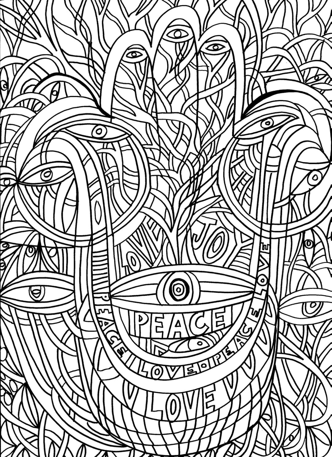 Hamsa Coloring Poster - Etsy