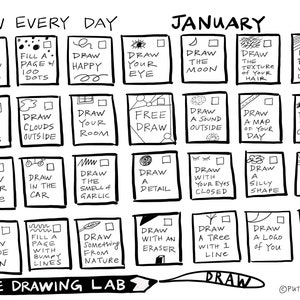 Draw Every Day Calendar PDF Download - Etsy