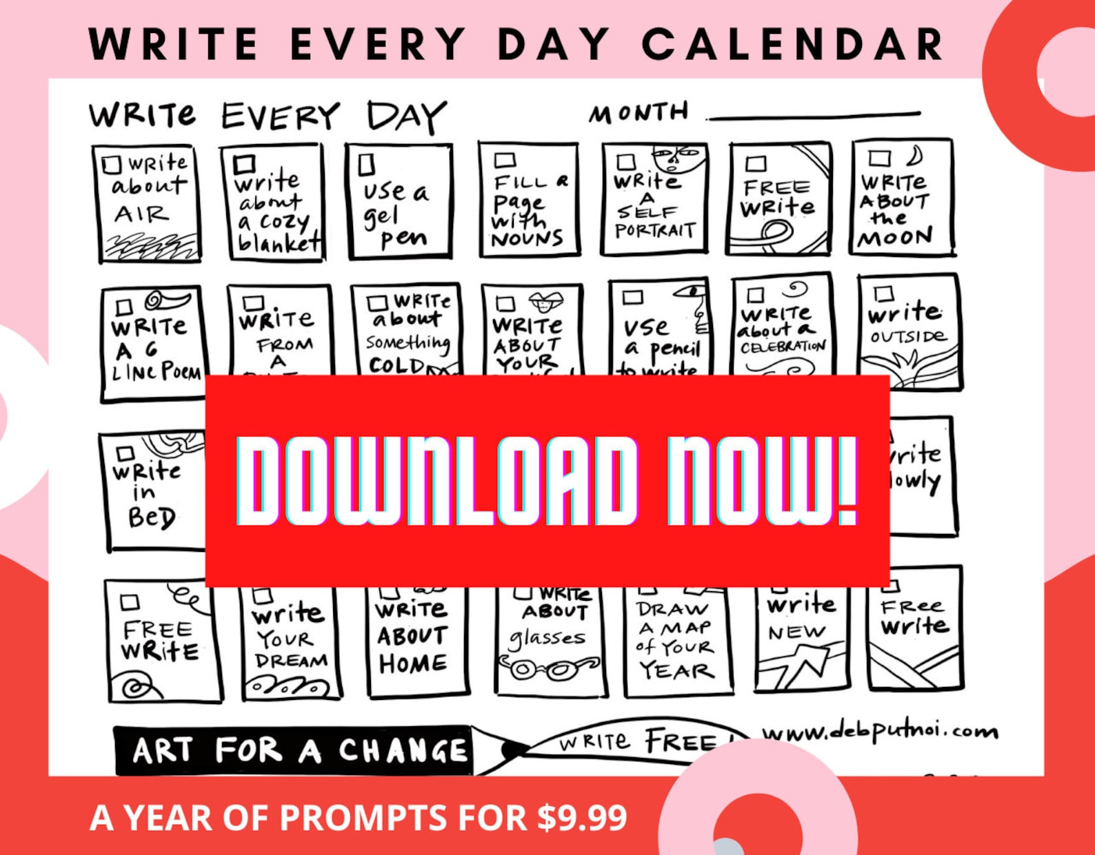 Write Every Day: A Year of Creative Writing Prompts PDF Download - Etsy
