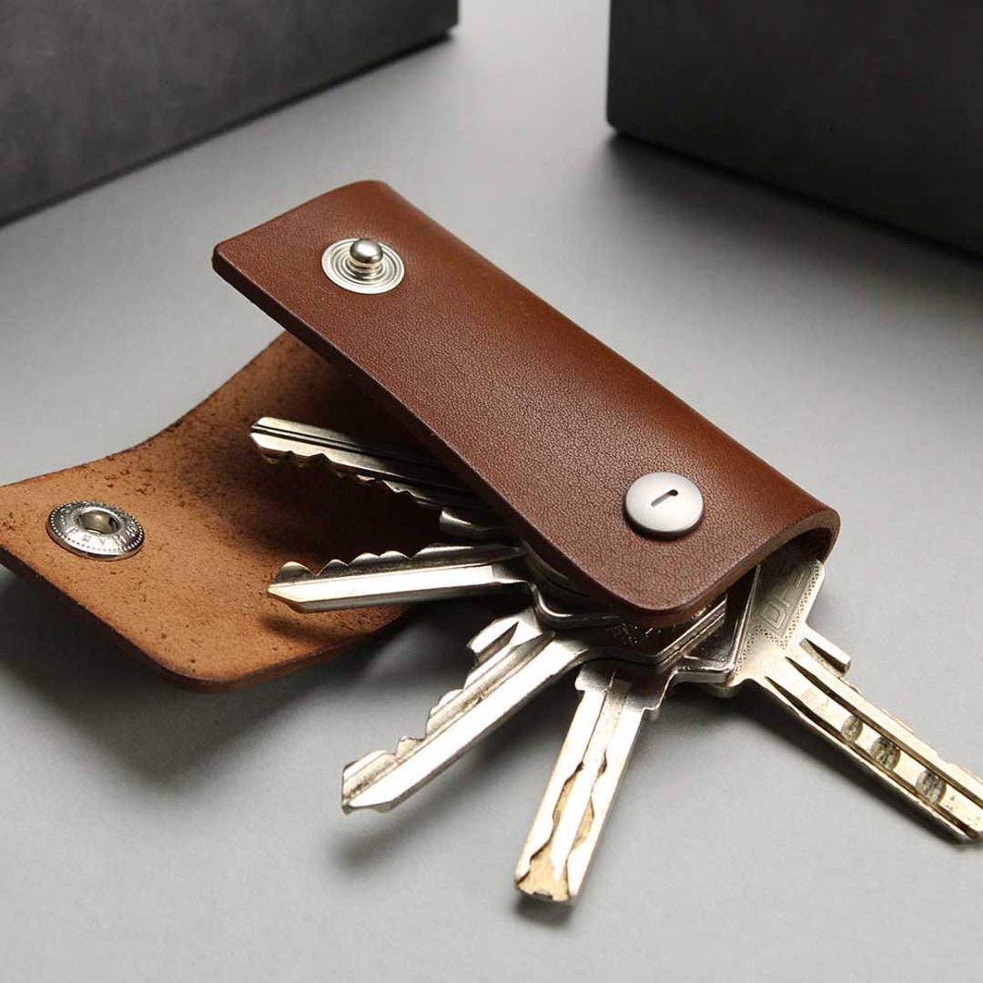 Leather Key Case With Flip-out Keys - (up to 5 Keys) Handcrafted in ...