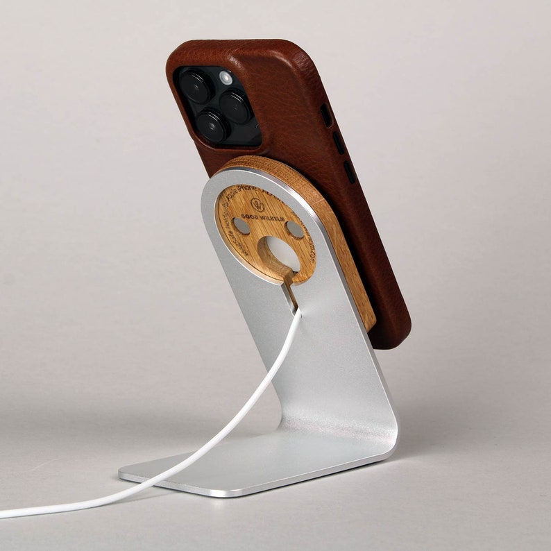 Magsafe Holder, Magsafe Dock ALFONS Made of Wood and Aluminum - Etsy