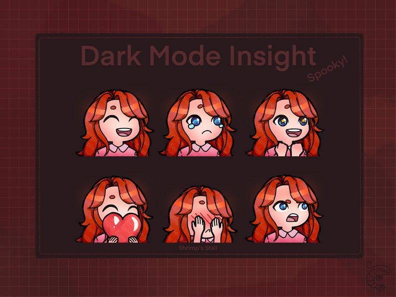 Red Emotes 6 Emote Pack Femme Emote Cartoon Discord Twitch Youtube ...
