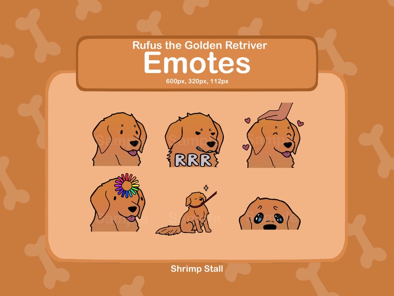 Golden Retriever Emotes 6 Discord Twitch Transparent Profile Picture - Etsy