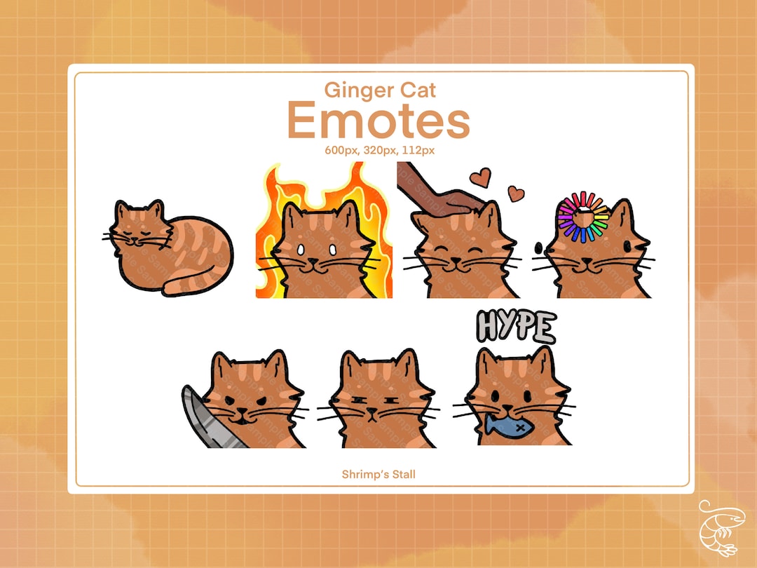 Ginger Cat Emotes (7) | Discord | Twitch | Transparent Profile Picture ...