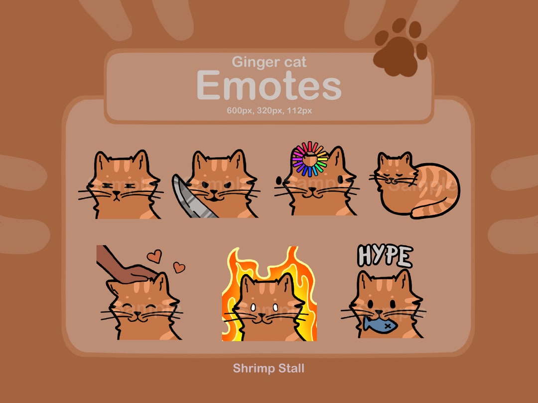 Ginger Cat Emotes 7 Discord Twitch Transparent Profile Picture - Etsy