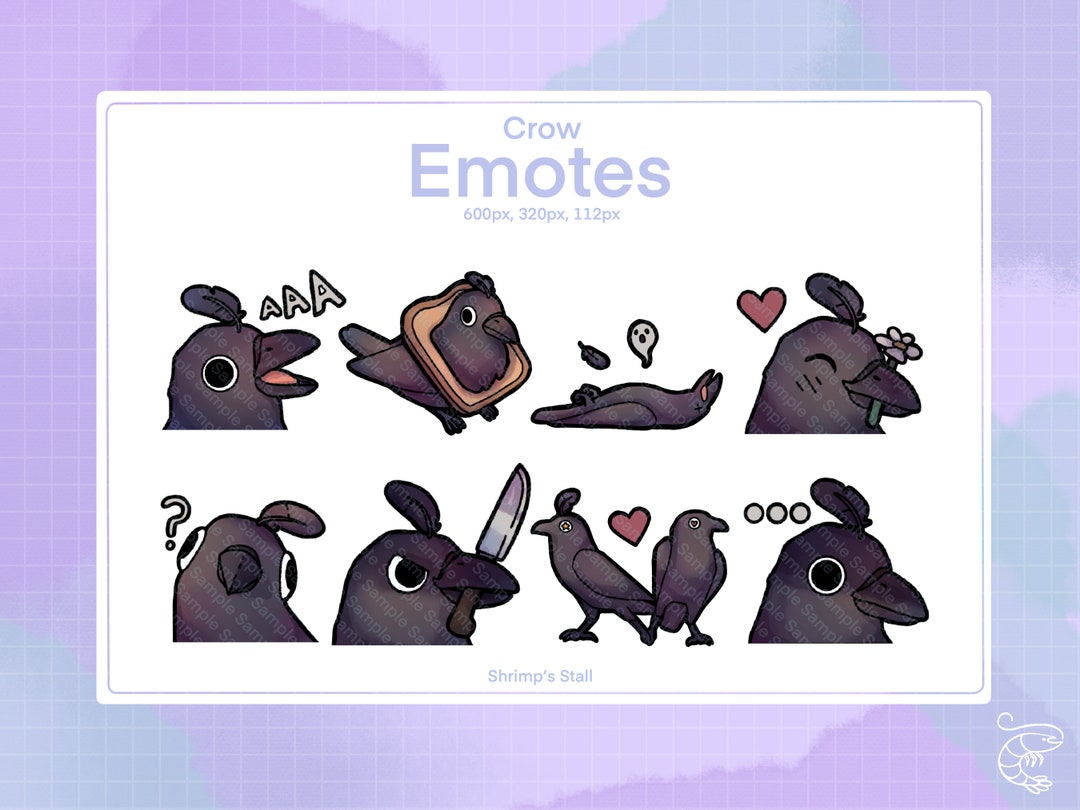 Crow Emotes (8) | Emote Pack | Animal Emote | Cartoon | Discord ...