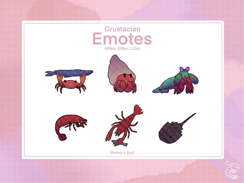 Crustacean Emotes (6) | Emote Pack | Animal Emote | Cartoon | Discord ...