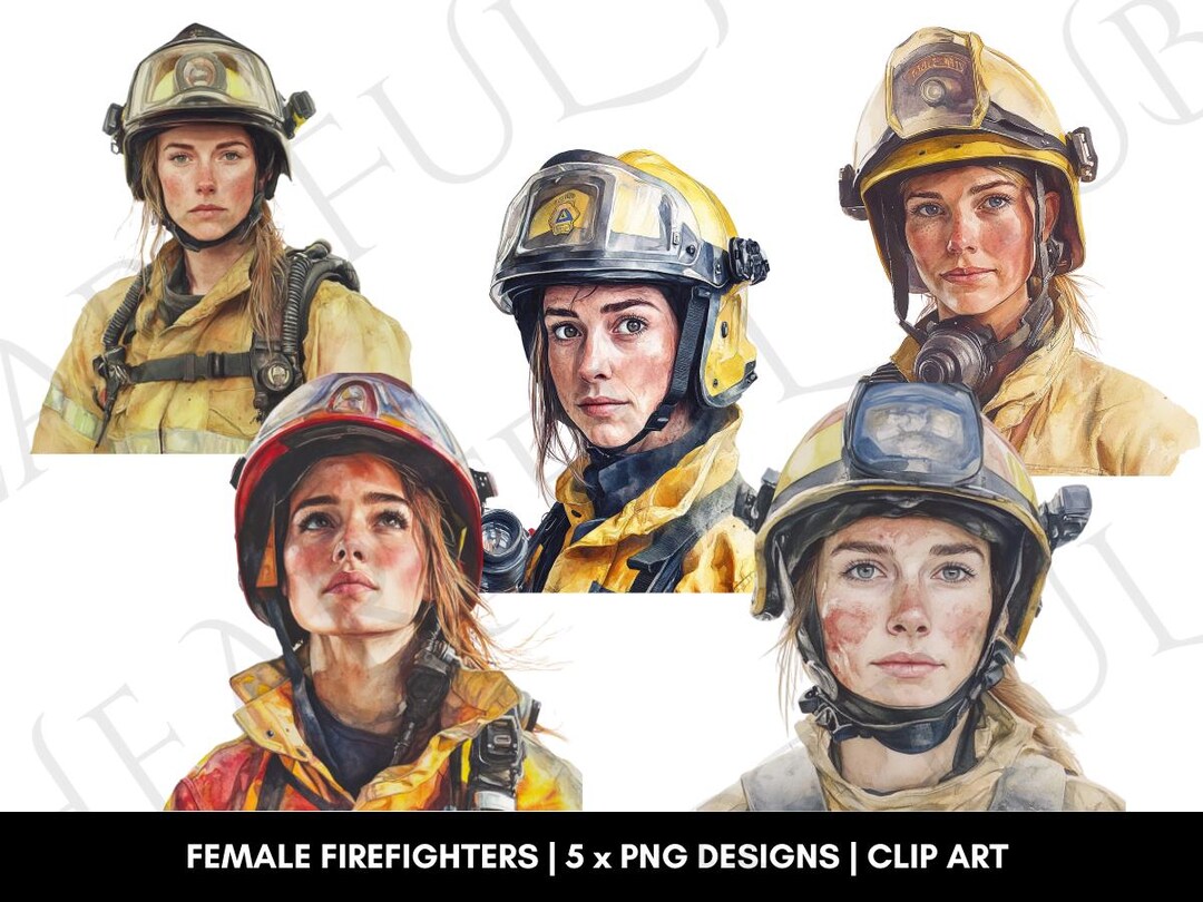 Female Firefighters PNG Watercolour Design, Clipart, Digital Download ...