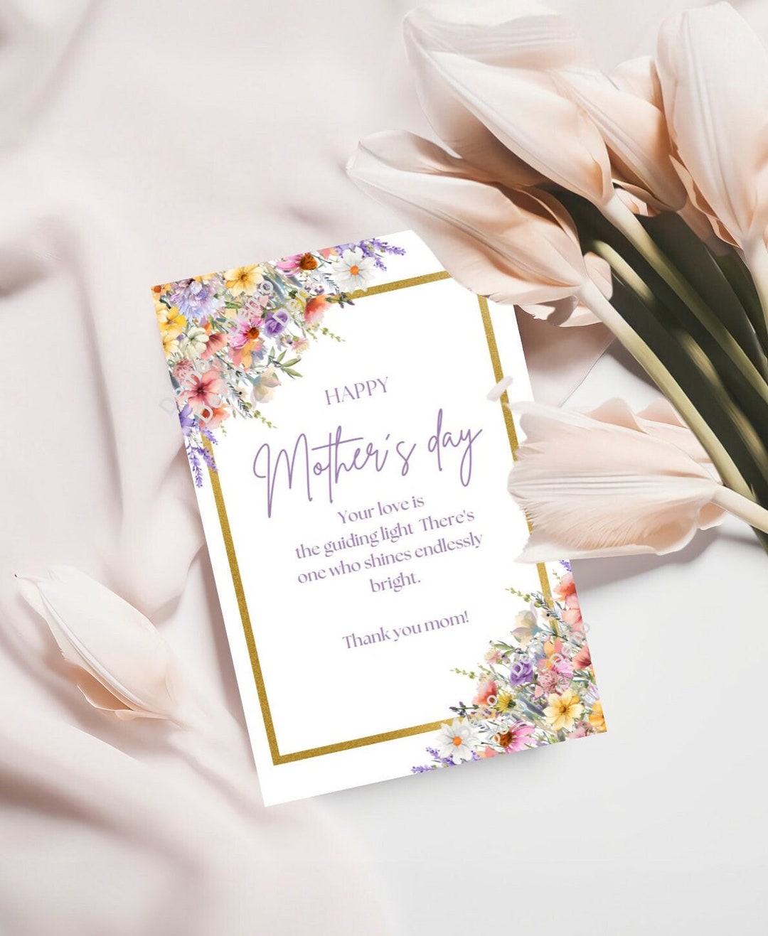 Printable Mothers Day Card, Happy Mother's Day Card, Digital Mothers ...