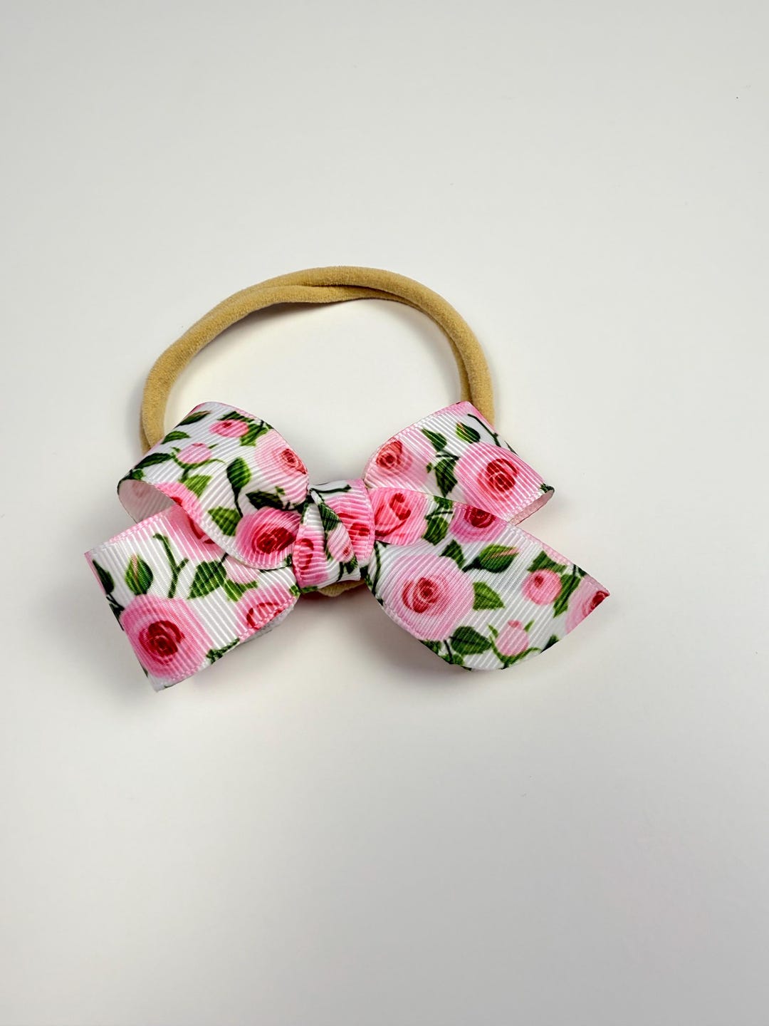 Pink Roses Gentle Bow on Nylon Headband or Clip - Etsy