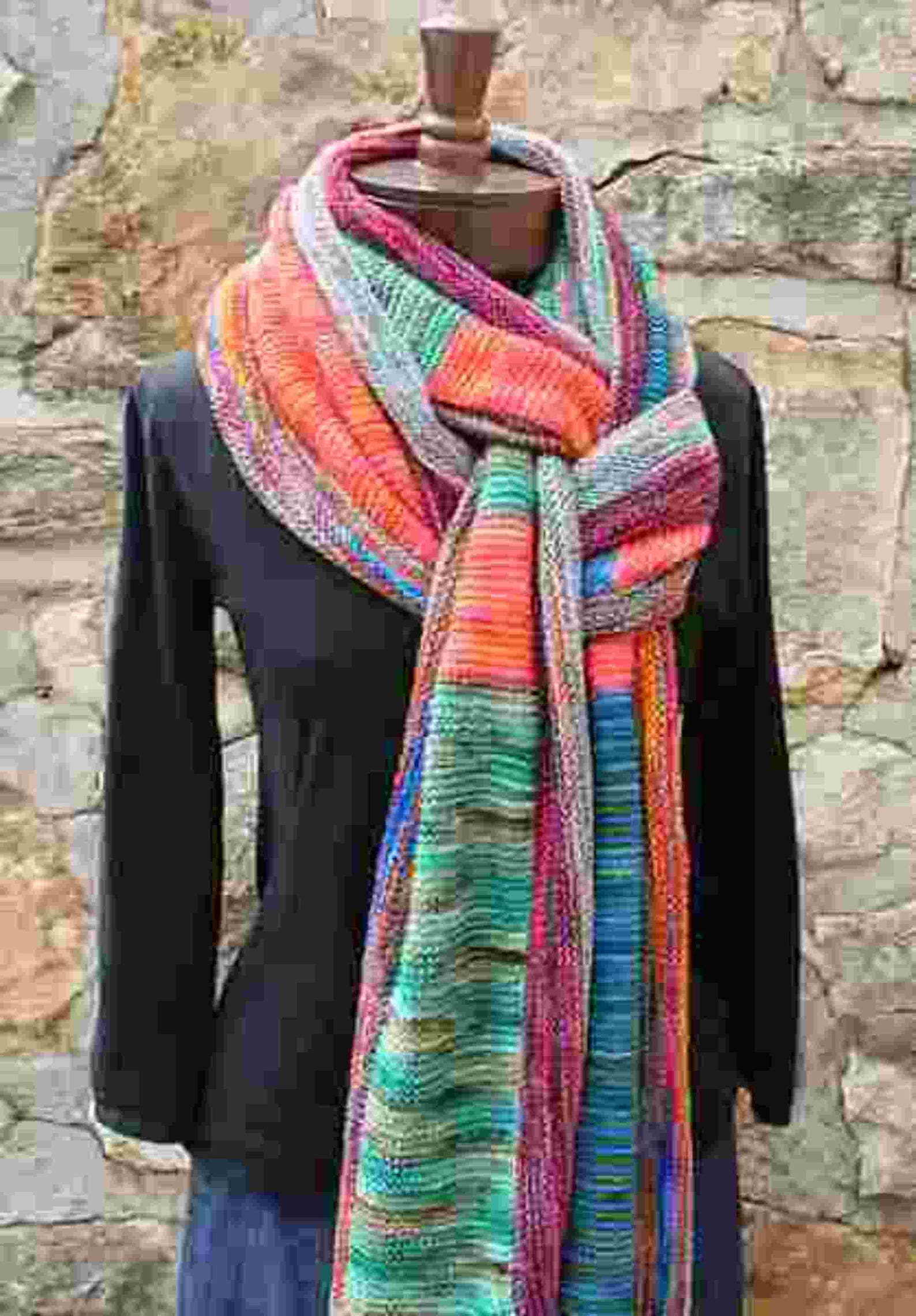 Colorful Garter Stitch Modular Knitting Knit Scarf Pattern, Digital ...