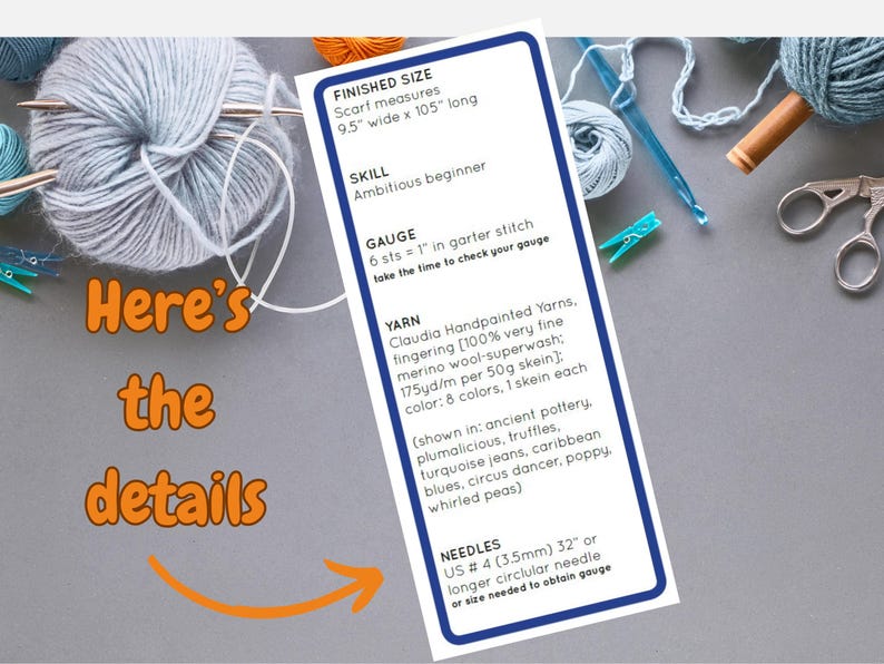 Colorful Garter Stitch Modular Knitting Knit Scarf Pattern, Digital ...