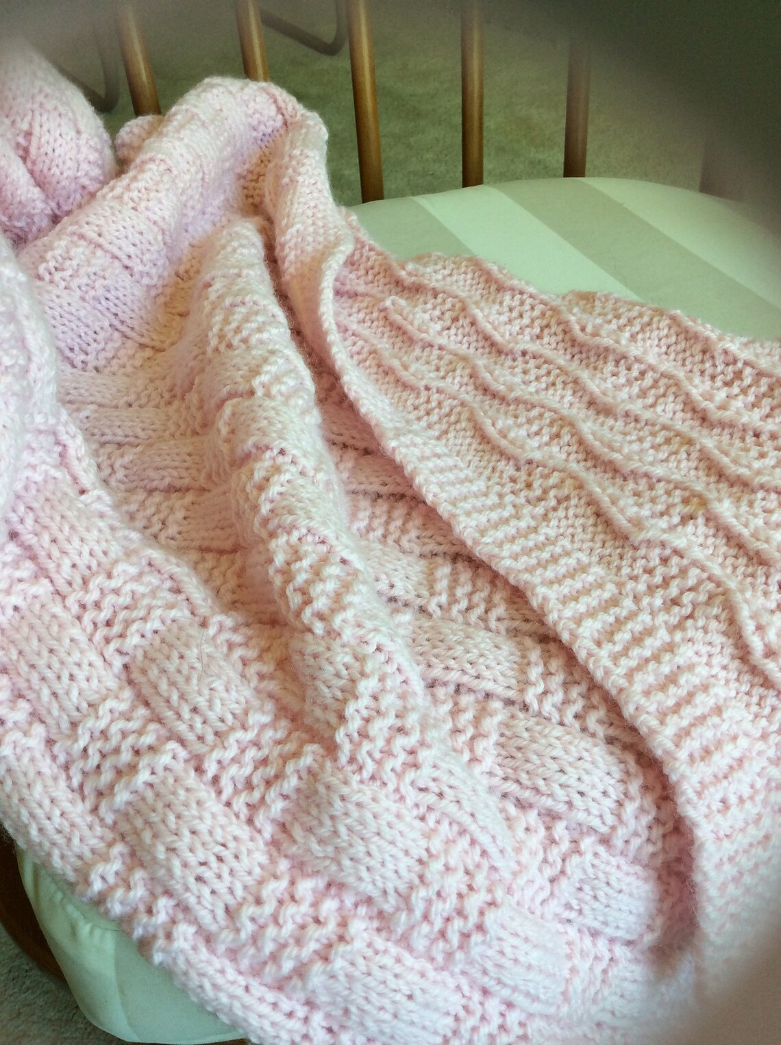Simple Baby Blanket Knitting Pattern PDF Digital Download - Etsy