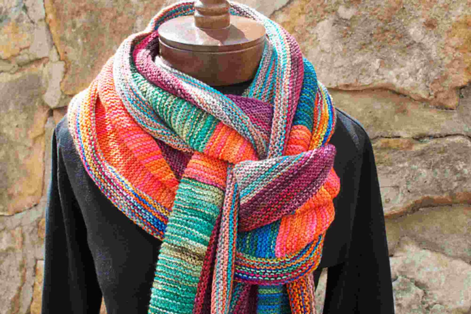 Colorful Garter Stitch Modular Knitting Knit Scarf Pattern, Digital ...