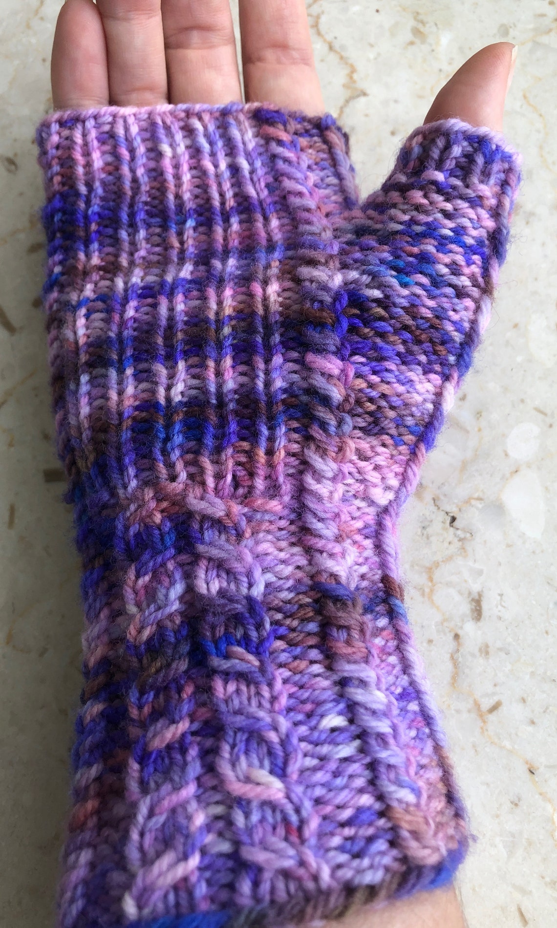 Cabled Fingerless Gloves Knitting Pattern, PDF Digital Download, Knit ...