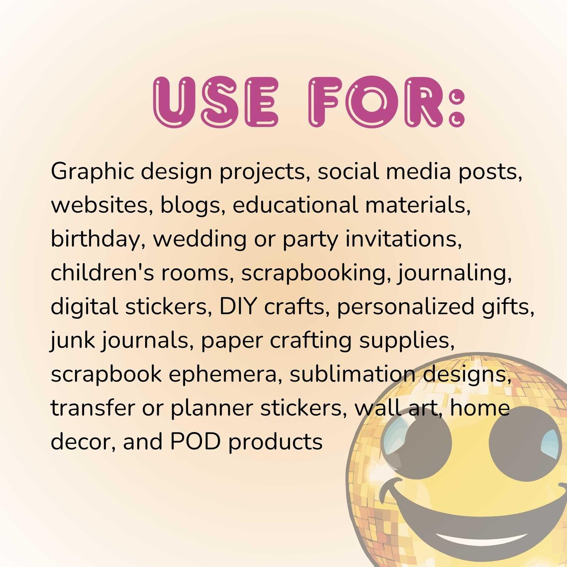 Smiley Disco Ball Clipart Bundle, Retro Groovy SVG PNG - Etsy