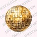 Disco Ball SVG, Watercolor Image, Clip Art PNG, Golden Mirrorball, New ...