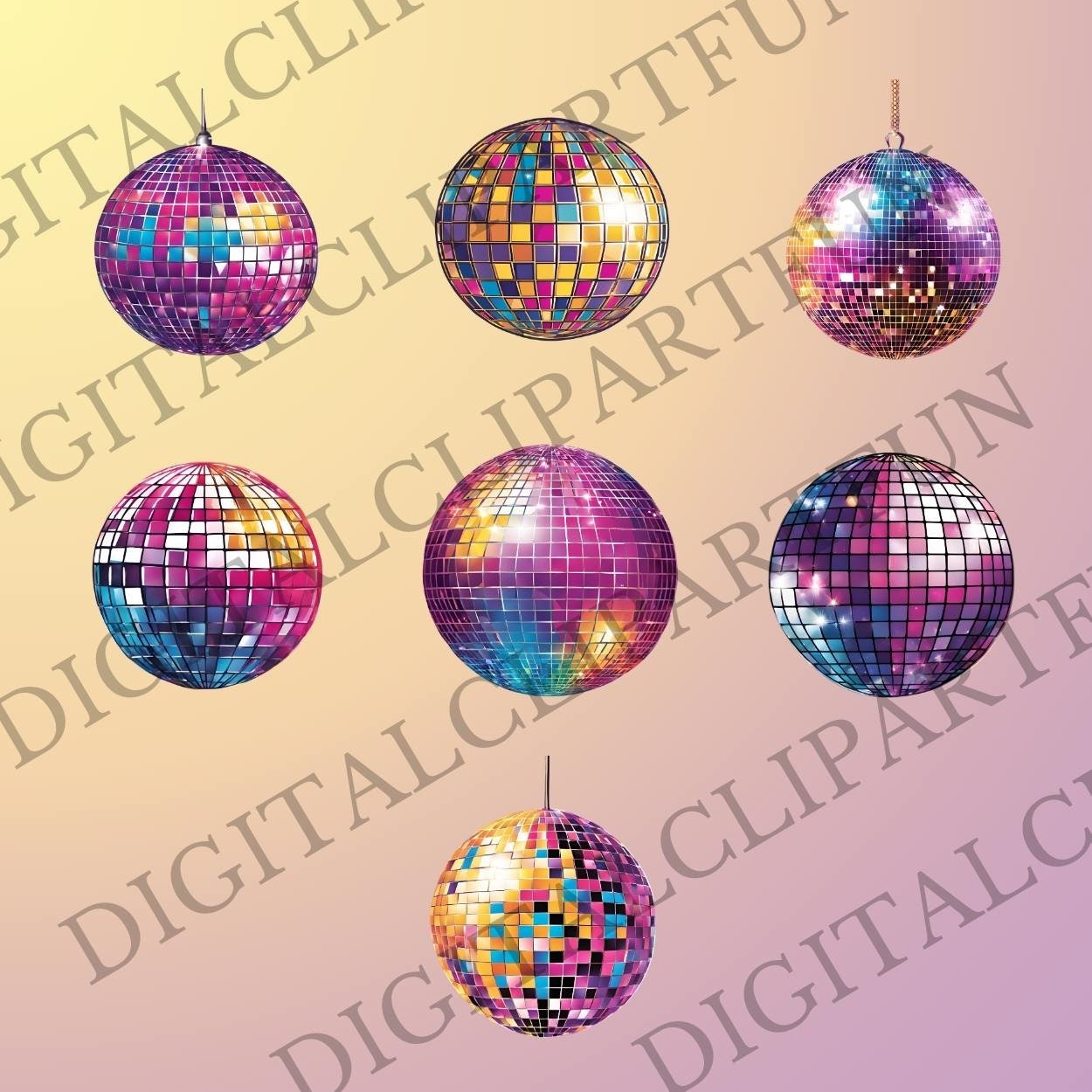 Disco Ball Clipart Image, Disco Ball SVG, Disco Ball Bundle, Cute ...