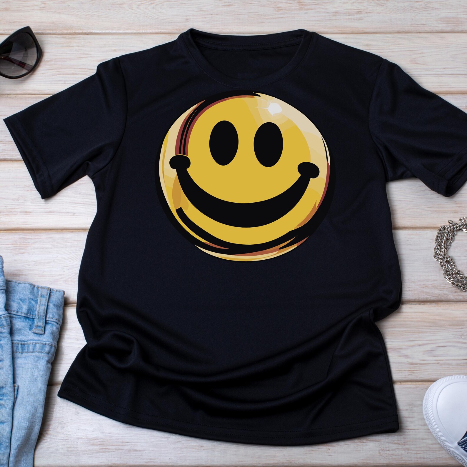 Funky Smiley Face Clipart, Retro Invitation Image (SVG, PNG) - Etsy