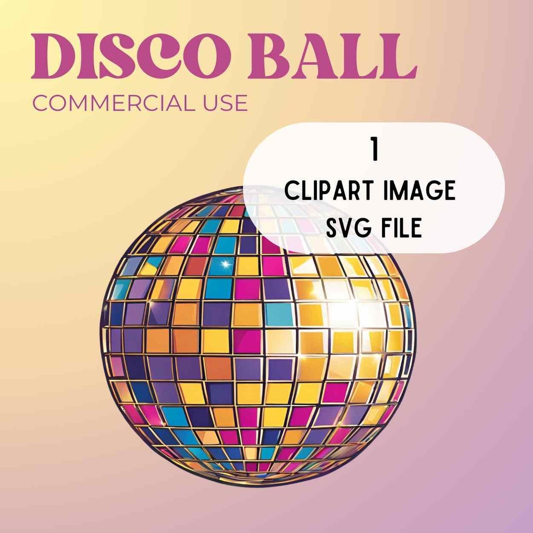 Disco Ball Clipart Image, Disco Ball SVG, Disco Ball, Commercial Use ...