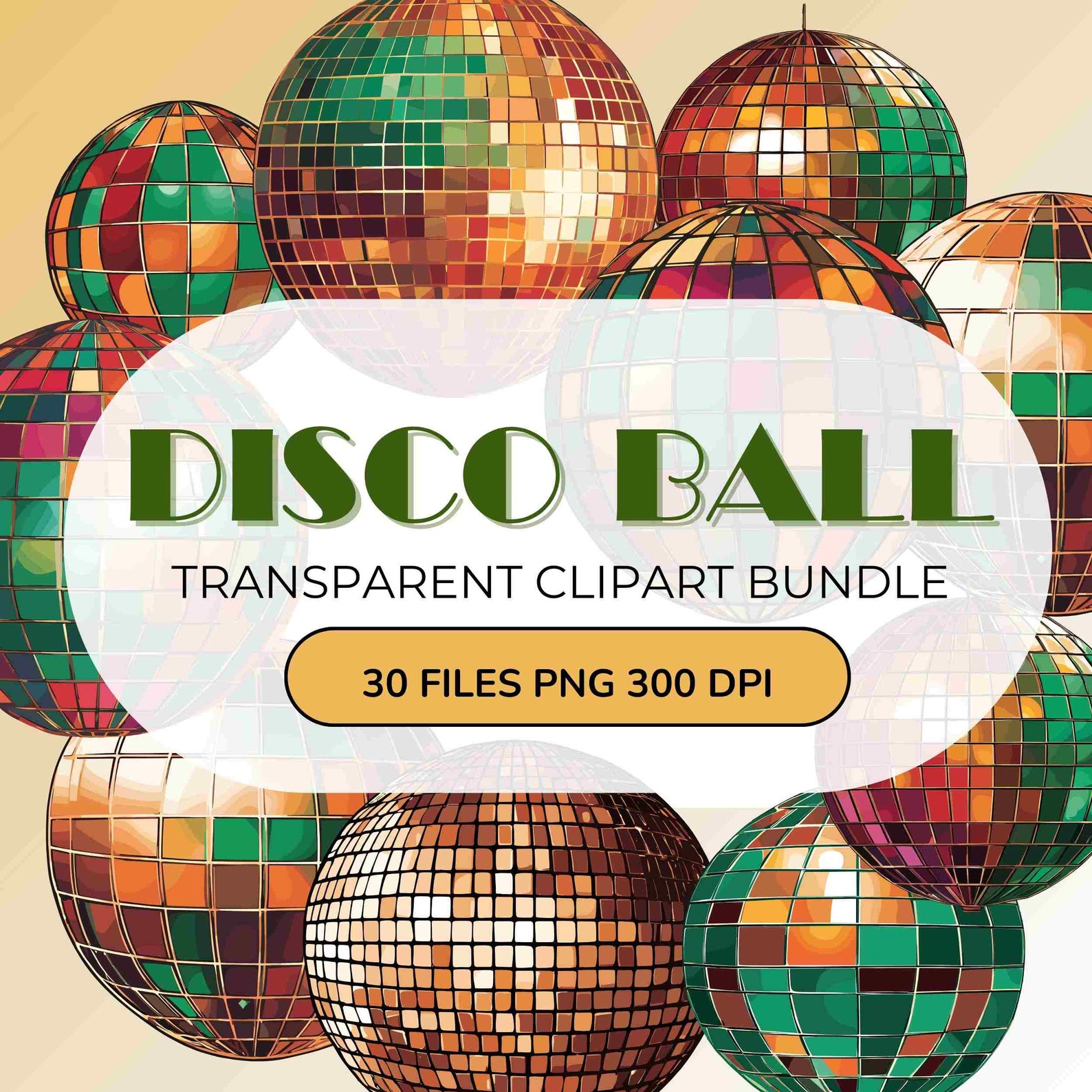 Disco Ball Clipart Image, Disco Ball PNG, Disco Ball Bundle, Cute ...