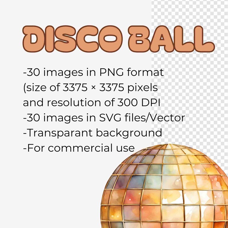 Disco Ball SVG, Disco Ball Clipart Image, Disco Ball Bundle, Cute ...