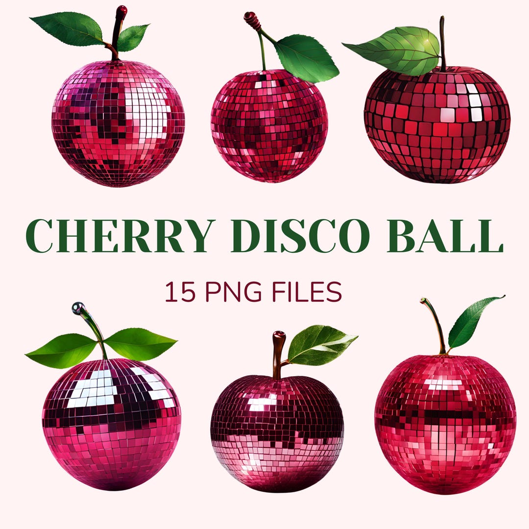 Disco Ball PNG, Cherry Discoball, Clip Art PNG, Cherry Mirrorball, New ...