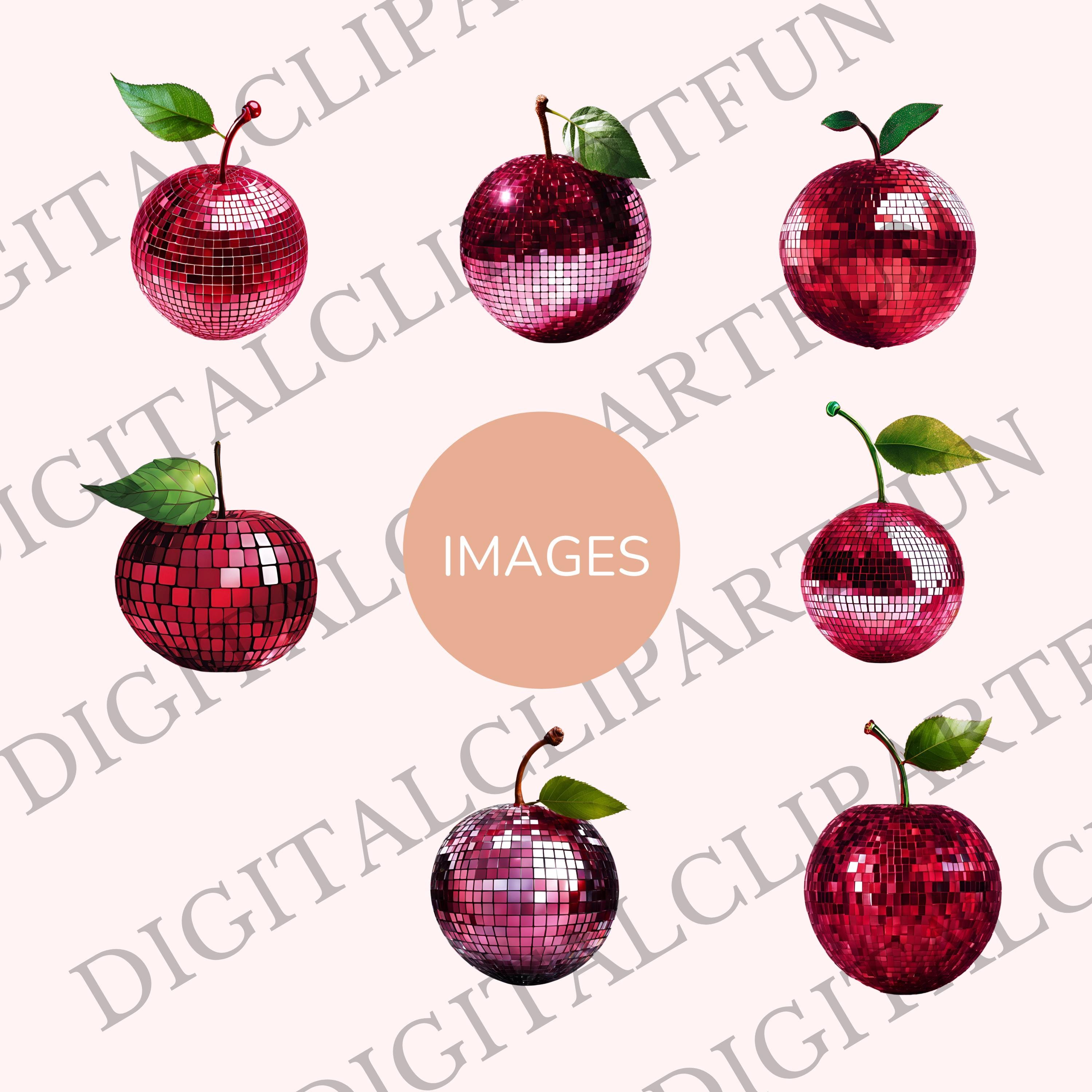 Disco Ball PNG, Cherry Discoball, Clip Art PNG, Cherry Mirrorball, New ...