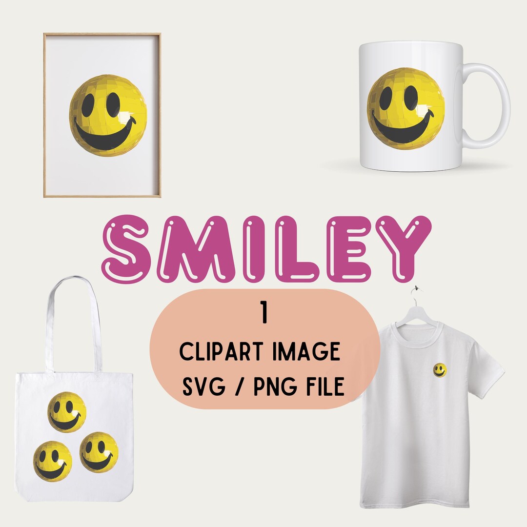 Smiley Clipart Image, Smile Face SVG, Commercial Use Clipart, Smiley ...