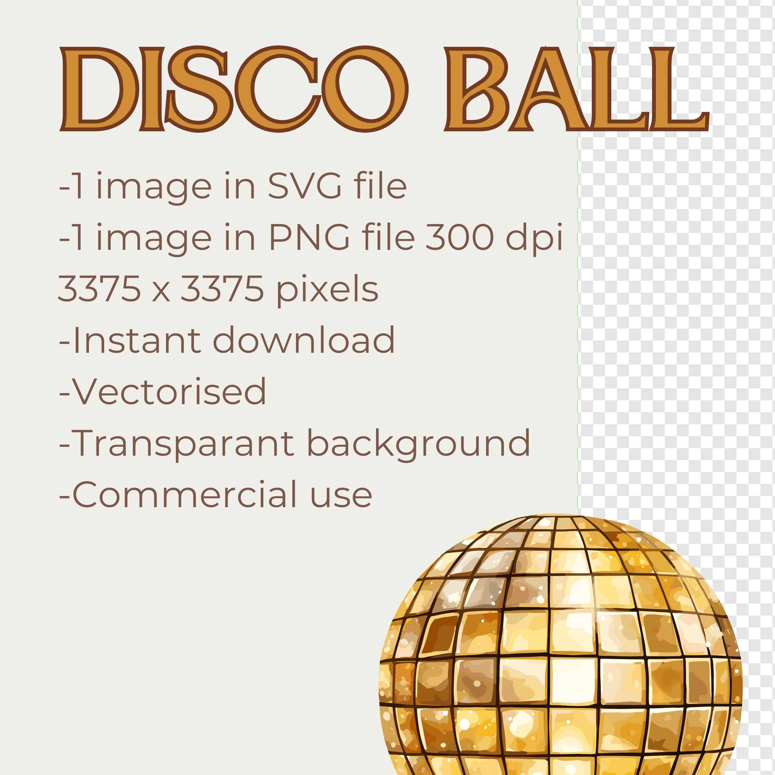 Disco Ball SVG, Watercolor Image, Cricut SVG, Golden Mirrorball, New ...
