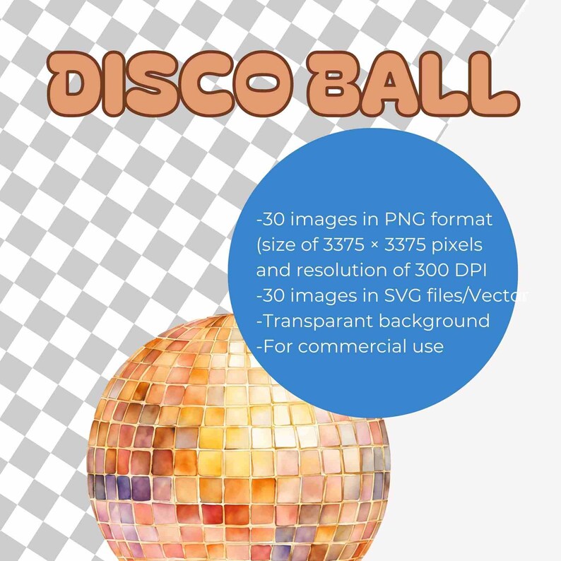 Disco Ball SVG, Disco Ball Clipart Image, Disco Ball Bundle, Cute ...