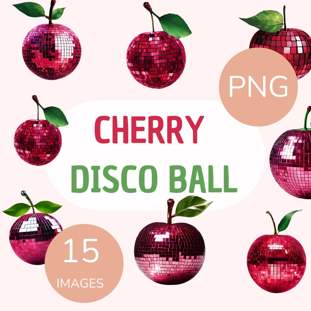 Disco Ball PNG, Cherry Discoball, Clip Art PNG, Cherry Mirrorball, New ...