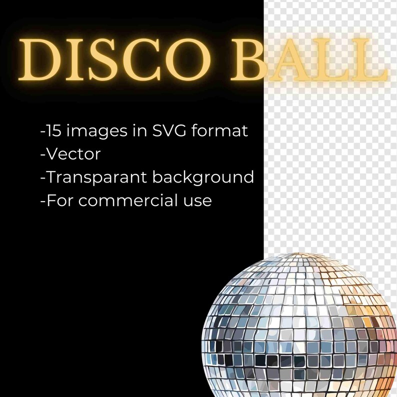 Disco Ball SVG, Watercolor Image, Cricut SVG, Silver Mirrorball, New ...