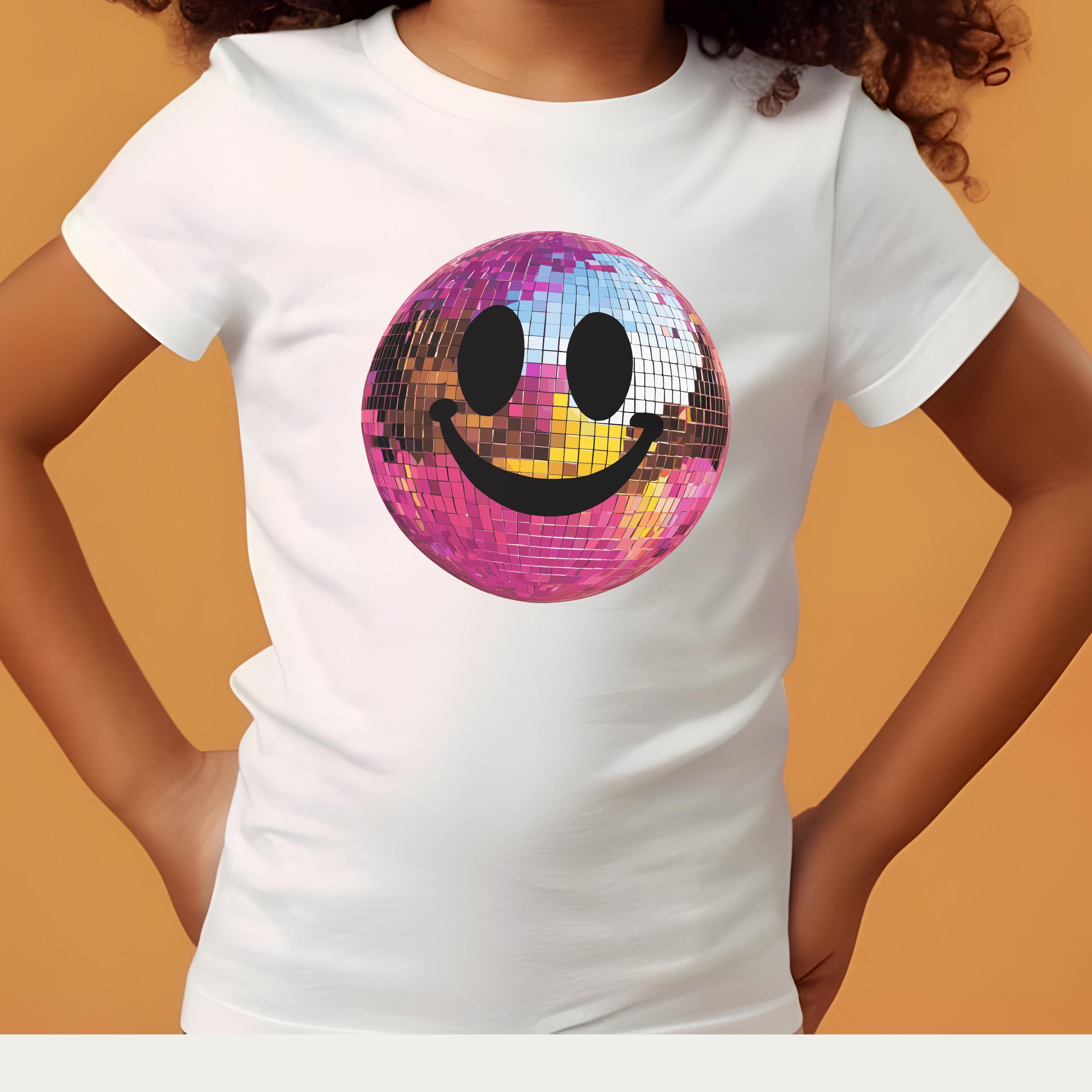 Pink Disco Ball Svg, Smiley Clipart Image, Pink Discoball PNG, Smiley ...