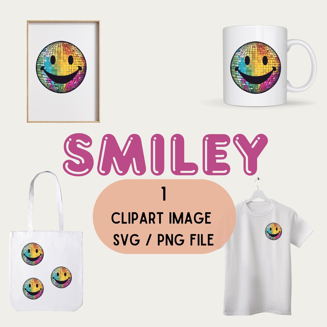 Smiley Clipart Image, Smile Face SVG, Commercial Use Clipart, Smiley ...