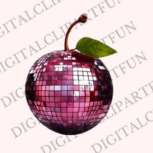 Disco Ball PNG, Cherry Discoball, Clip Art PNG, Cherry Mirrorball, New ...