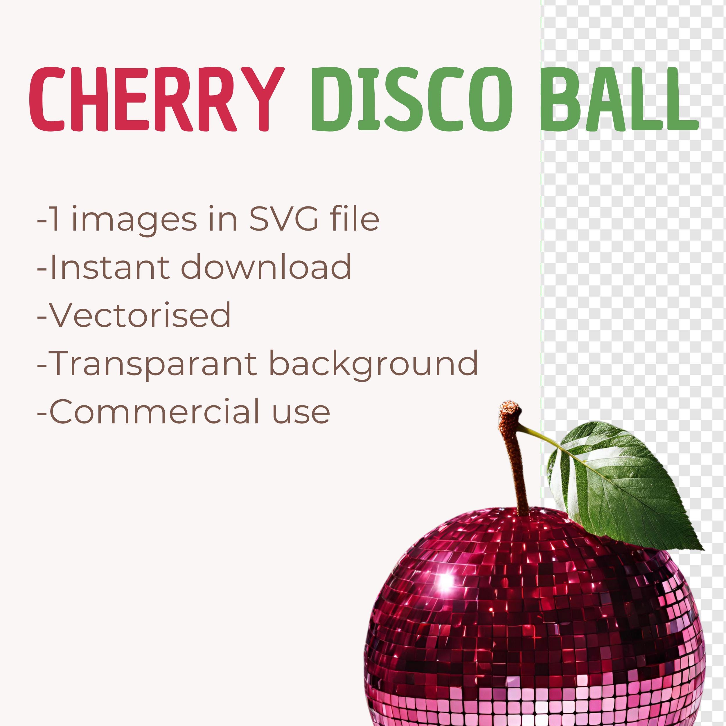 Cherry Disco Clipart Image, Disco Ball SVG, , Commercial Use Clipart ...