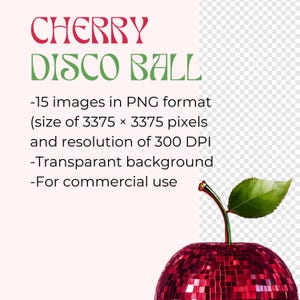 Disco Ball PNG, Cherry Discoball, Clip Art PNG, Cherry Mirrorball, New ...
