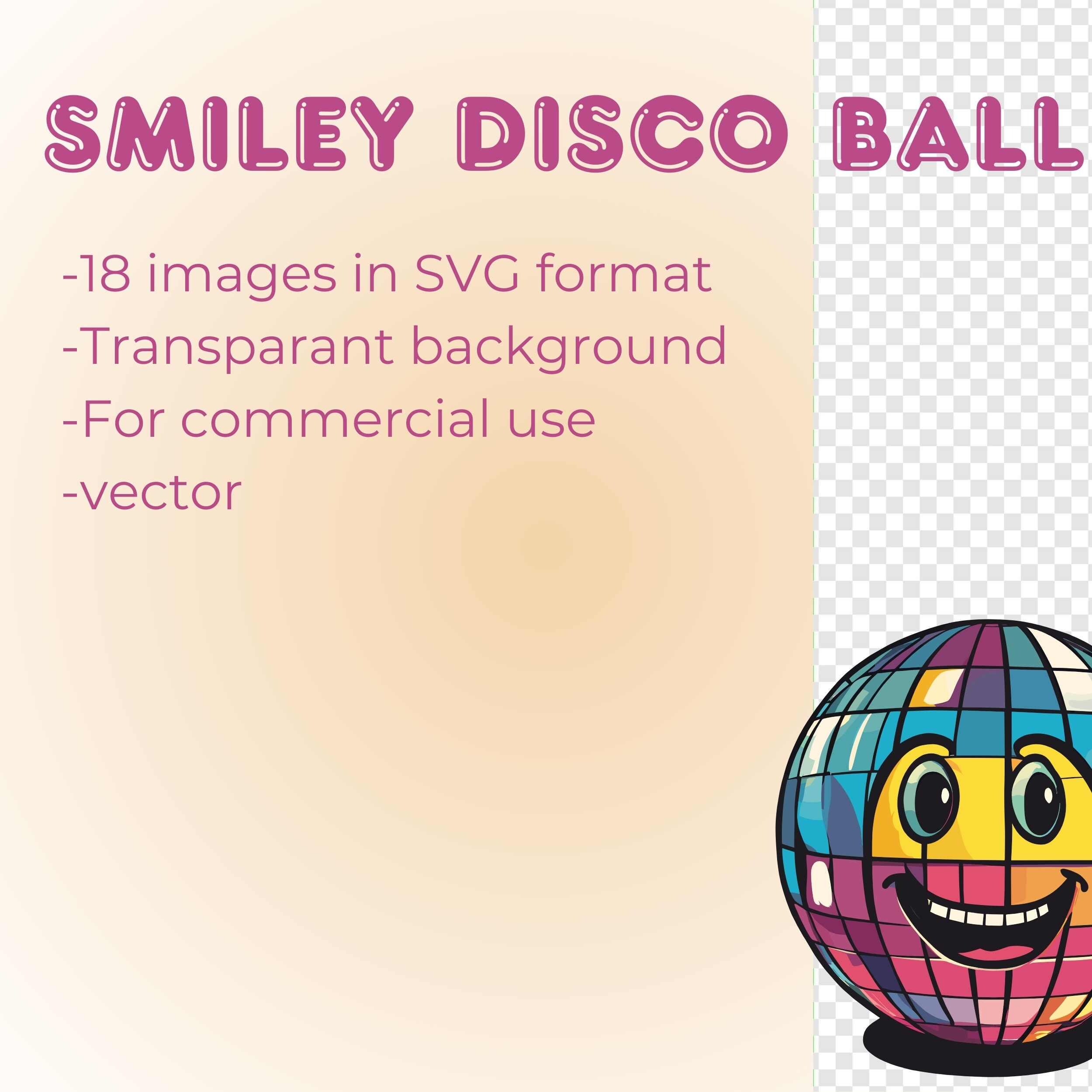 Smiley Face Disco Ball SVG Clipart Bundle (digital Download) - Etsy