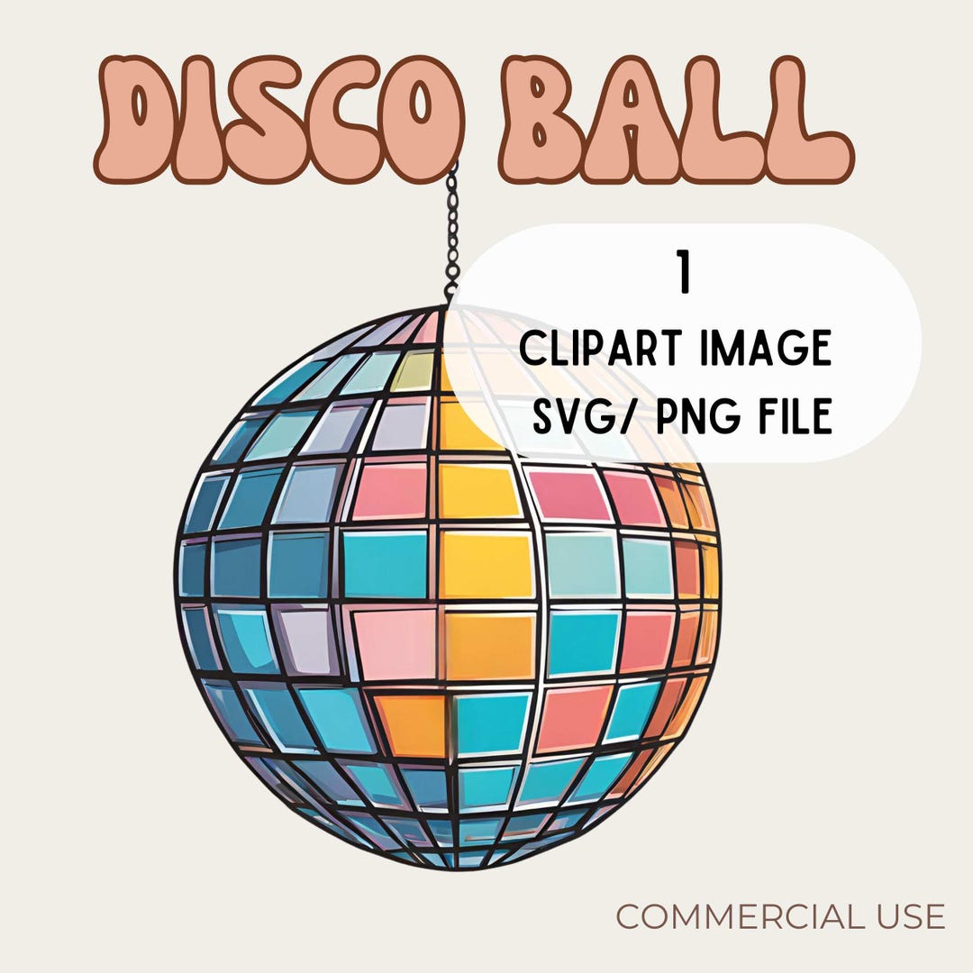 Disco Ball Clipart Image, Disco Ball SVG, Disco Ball Bundle, Commercial ...