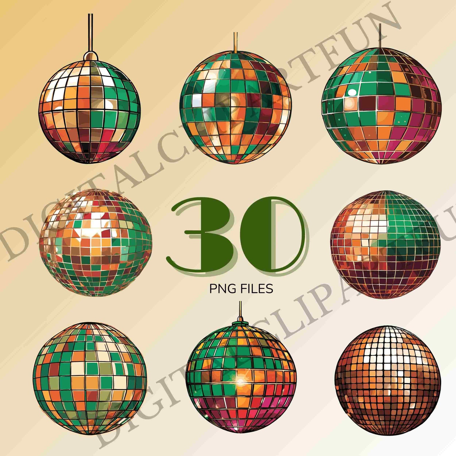 Disco Ball Clipart Image, Disco Ball PNG, Disco Ball Bundle, Cute ...