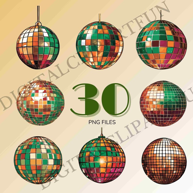 Disco Ball Clipart Image, Disco Ball PNG, Disco Ball Bundle, Cute ...