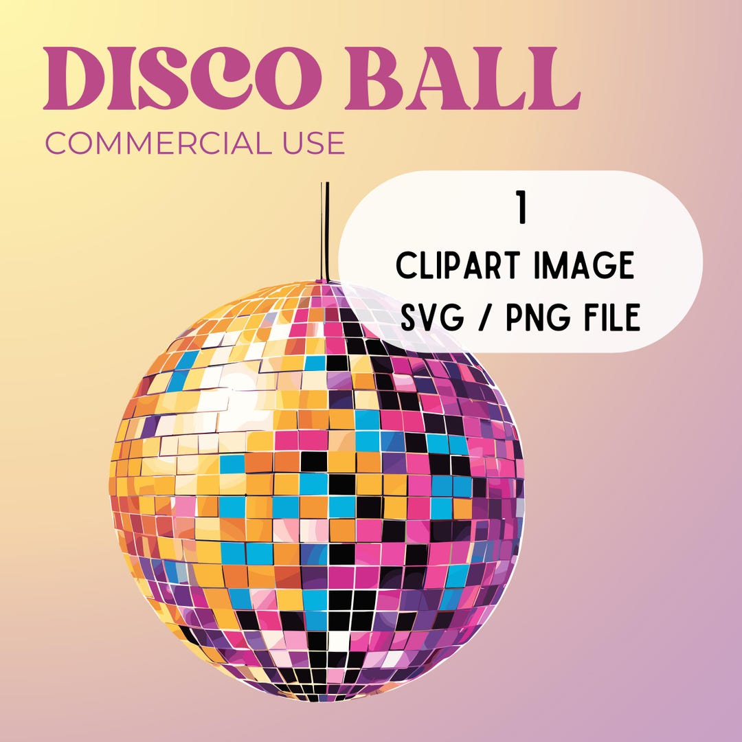 Disco Ball Clipart Image, Disco Ball SVG, Disco Ball, Commercial Use ...