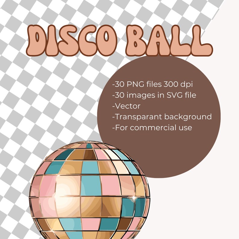 Disco Ball SVG, Disco Ball Clipart Image, Disco Ball Bundle, Cute ...