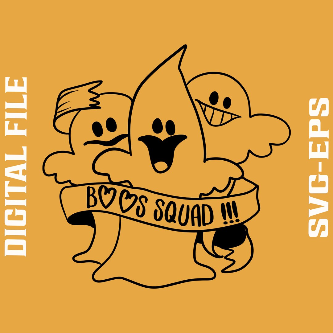 Boo Squad Svg Cute Ghost Svg Baby Kids Svg Funny Halloween Svg Ghost ...