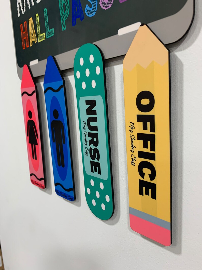 Personalized Teacher Hall Pass - Etsy