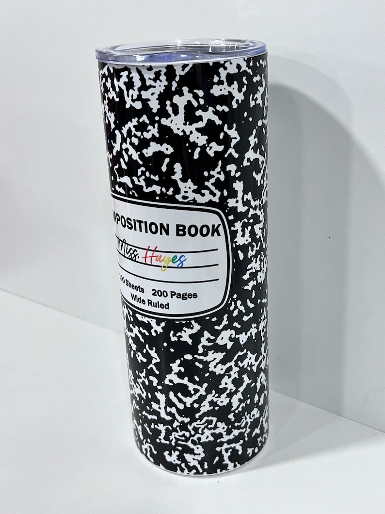 Personalzied Teacher Composition Notebook Tumbler - Etsy