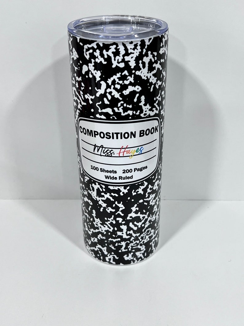 Personalzied Teacher Composition Notebook Tumbler - Etsy